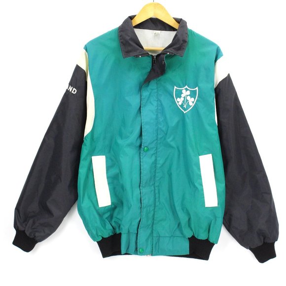 Jackets & Coats | Vintage Ireland Track Jacket Mens Green Hooded Long ...